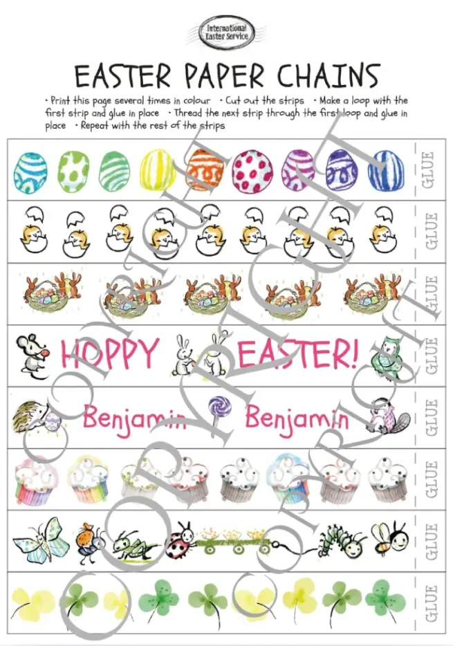 Personalised Paper Chain Packs - International Elf Service