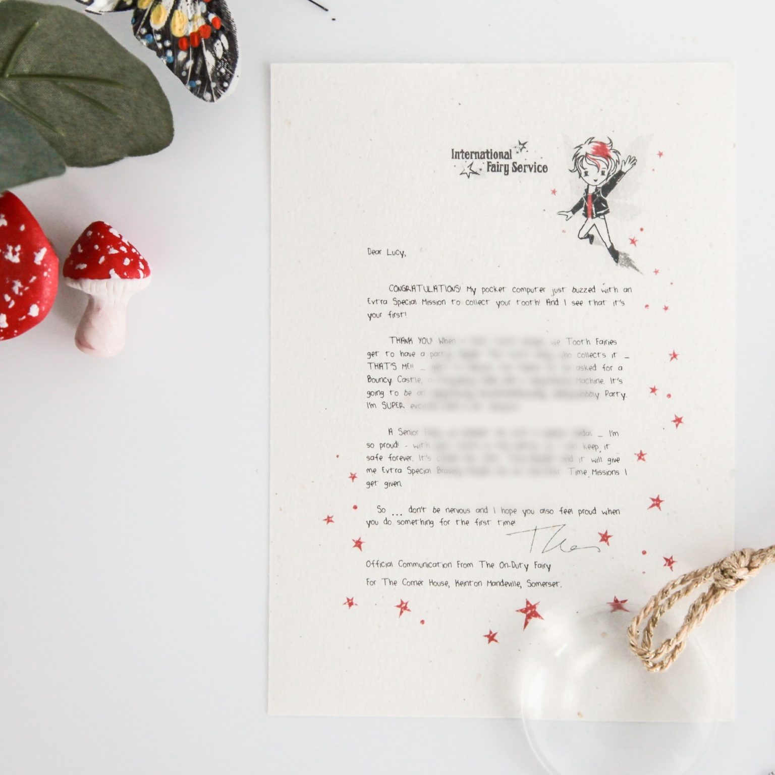 FIRST Lost Tooth (Boy Fairy) - Tooth Fairy Letter - International Elf ...